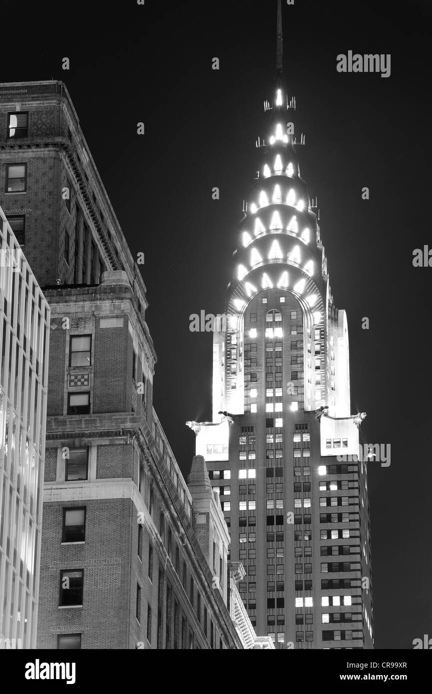 Chrysler Building at night Stock Photo - Alamy