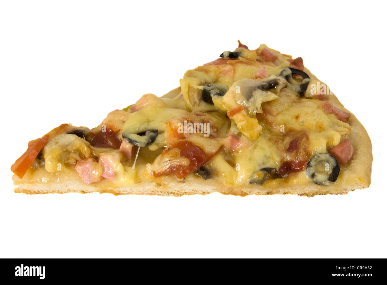 Cut off slice pizza on white background Stock Photo - Alamy