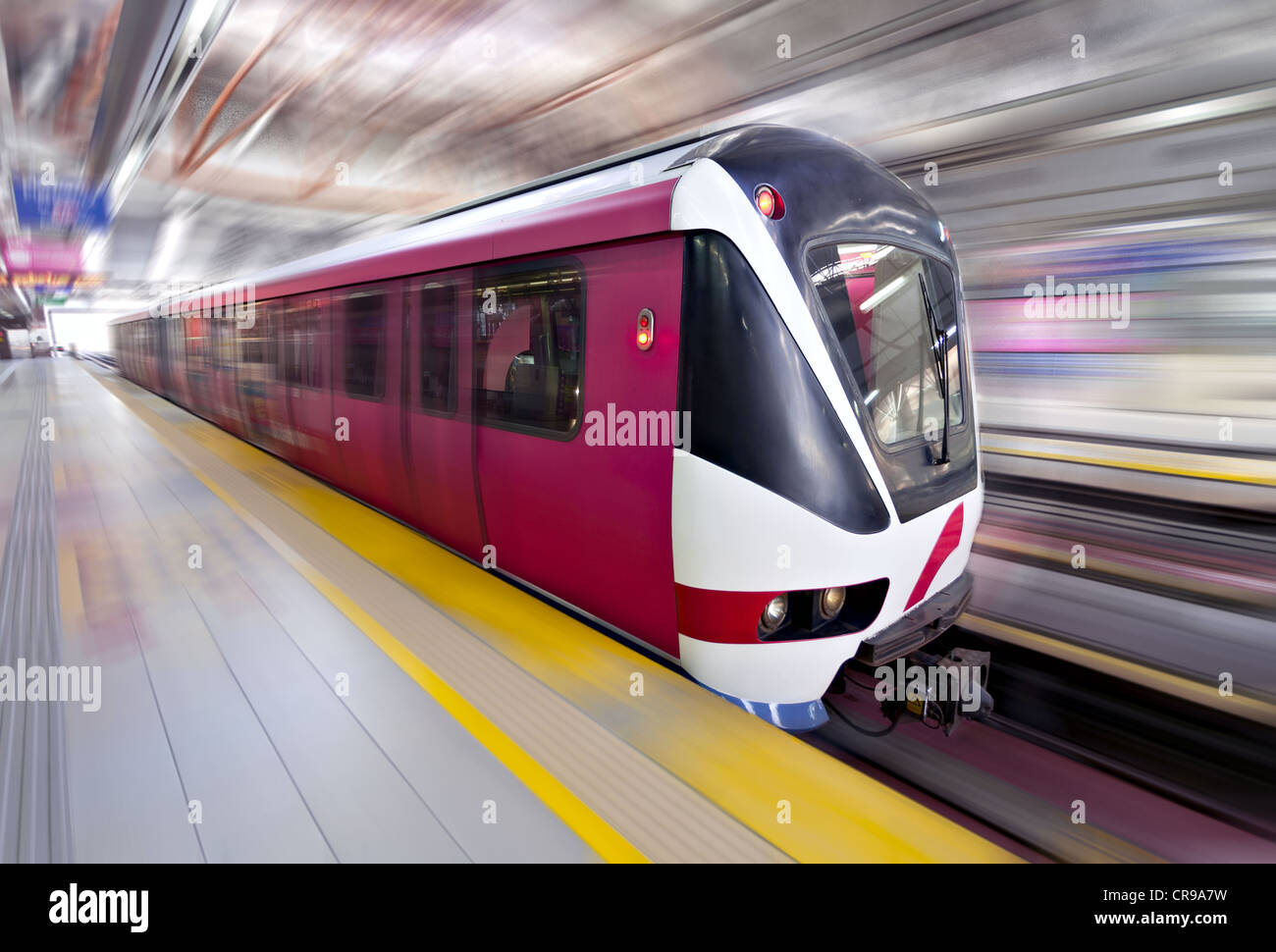Fast LRT train in motion, Kuala Lumpur, Malaysia Stock Photo - Alamy