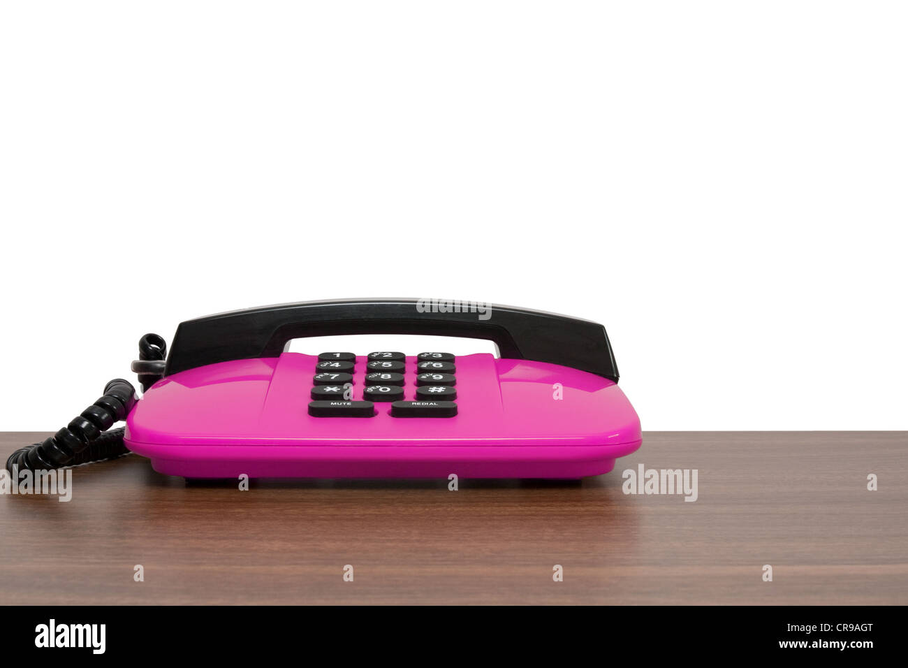 pink telephone with copy space for your text Stock Photo - Alamy