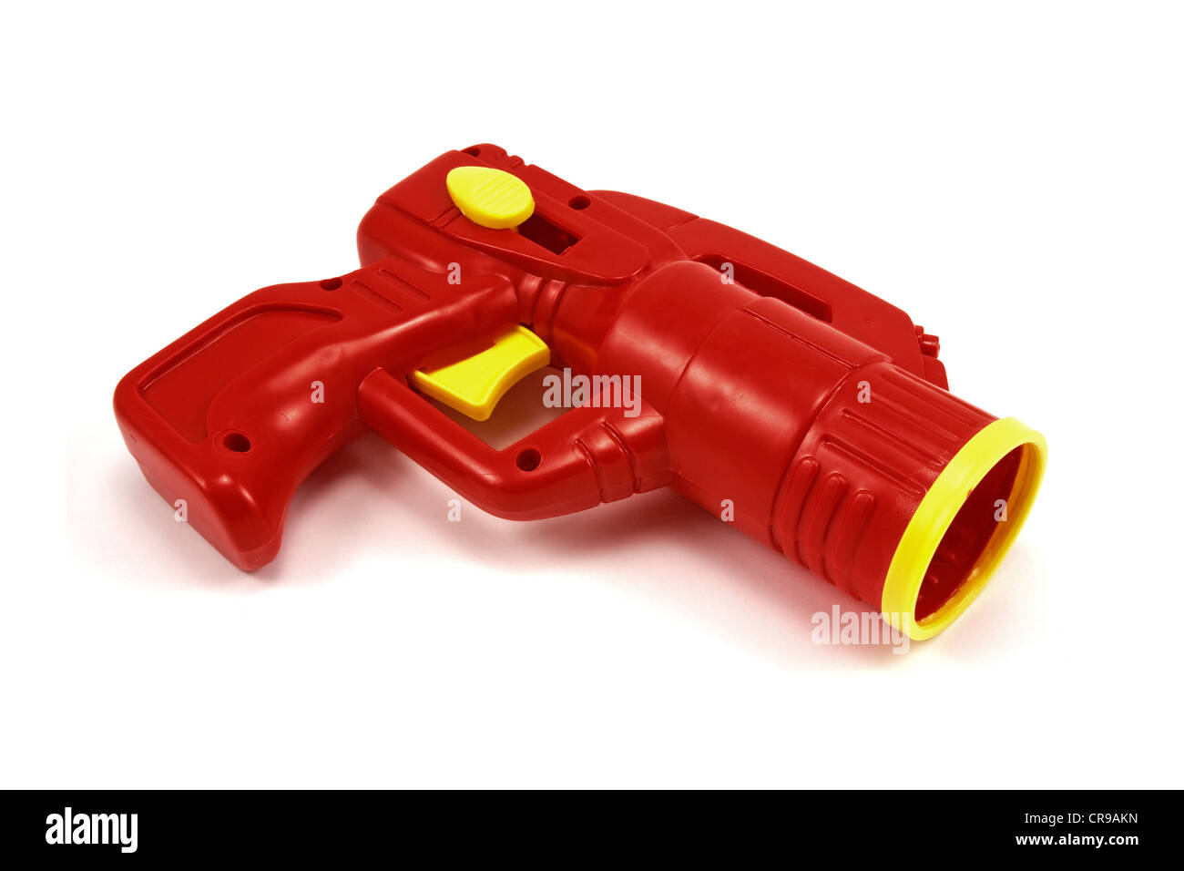 red plastic gun isolated on white background Stock Photo - Alamy
