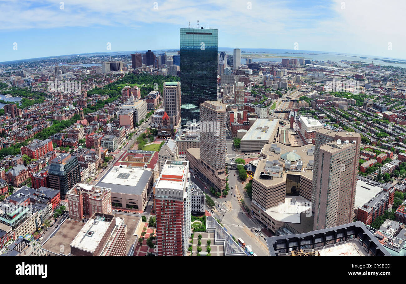 Boston skyline aerial view panorama with skyscrapers Stock Photo - Alamy