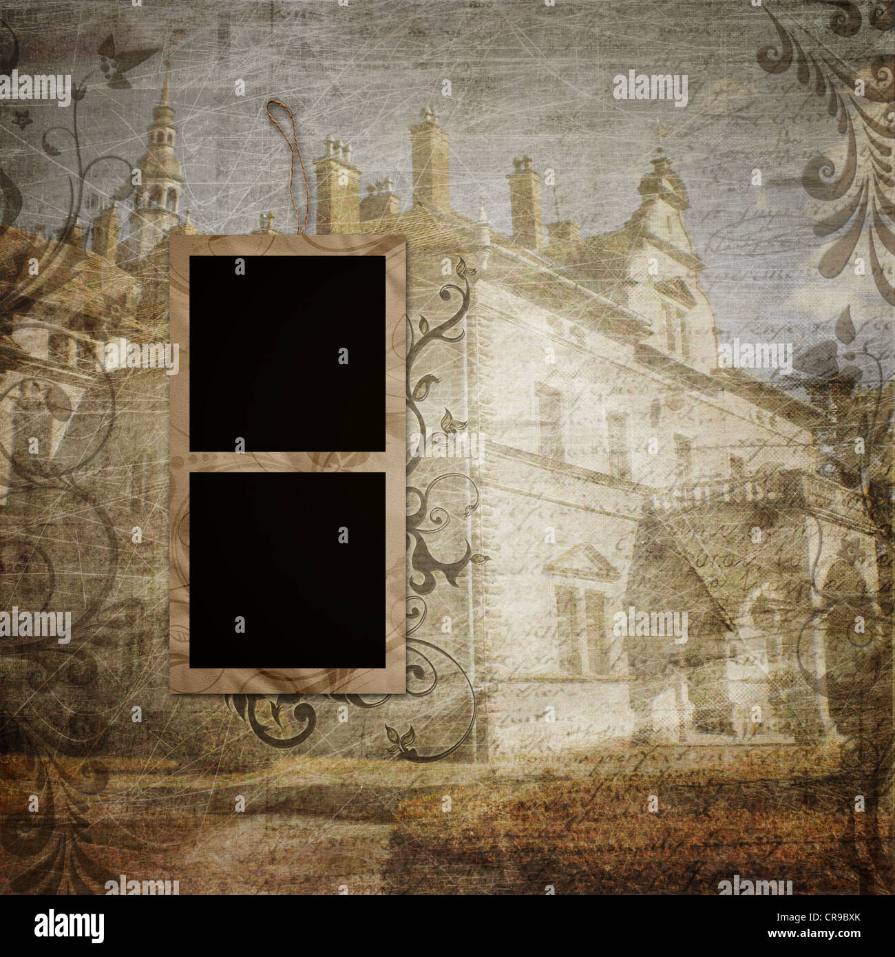 Vintage style template with photo frames for design photo album Stock ...