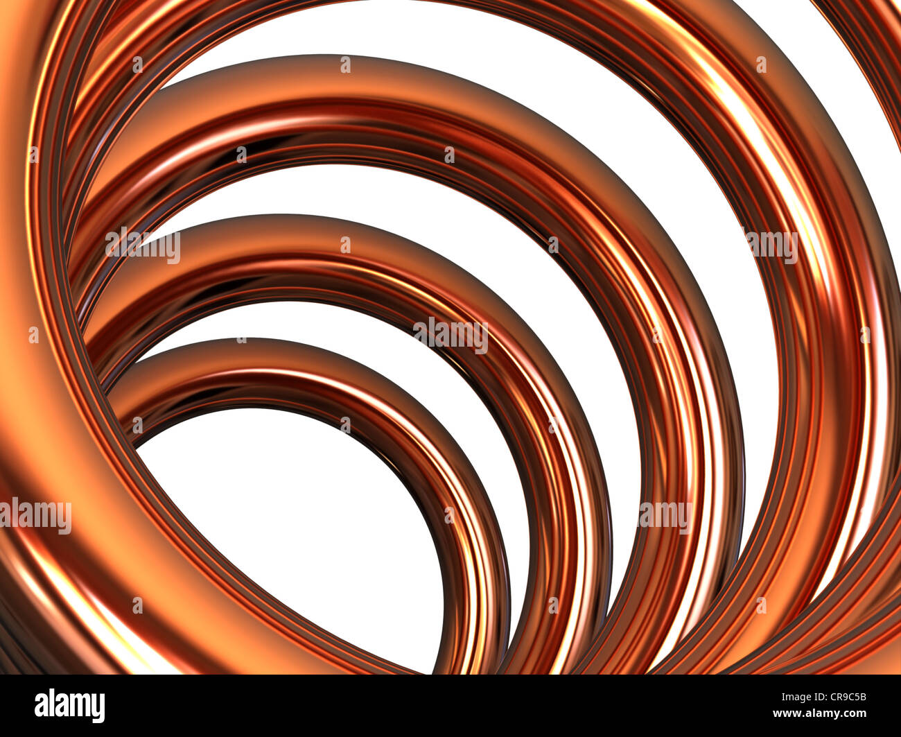 Copper helix on white background Stock Photo - Alamy