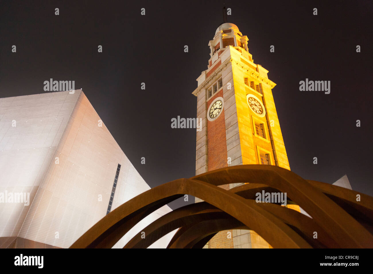 Kowloon-Canton Railway Clock Tower at night, Hong Kong 2 Stock Photo - Alamy