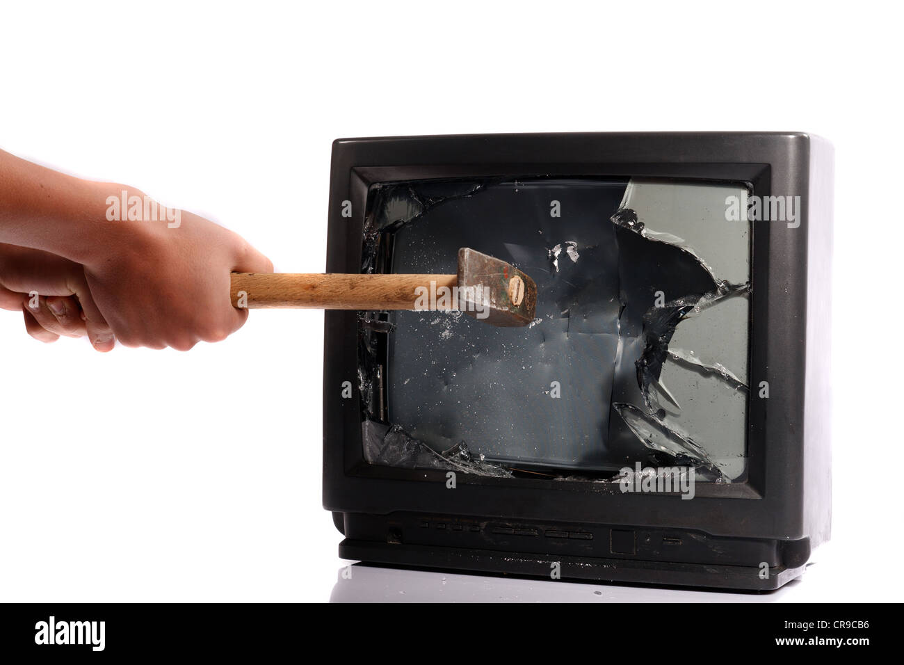 Old tv broken screen hi-res stock photography and images - Alamy