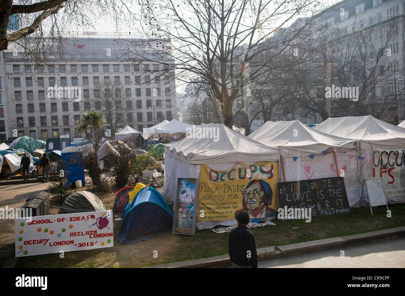 Occupy Movement encampment in Finsbury Square, City of London, UK Stock ...