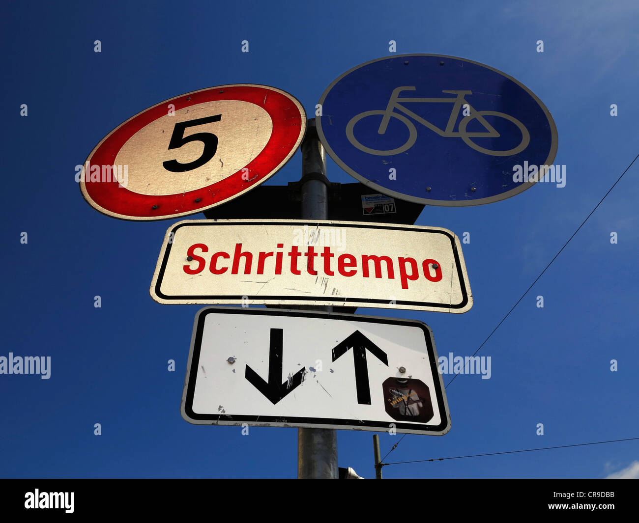 Germany Munich Traffic sign for Bike Stock Photo - Alamy