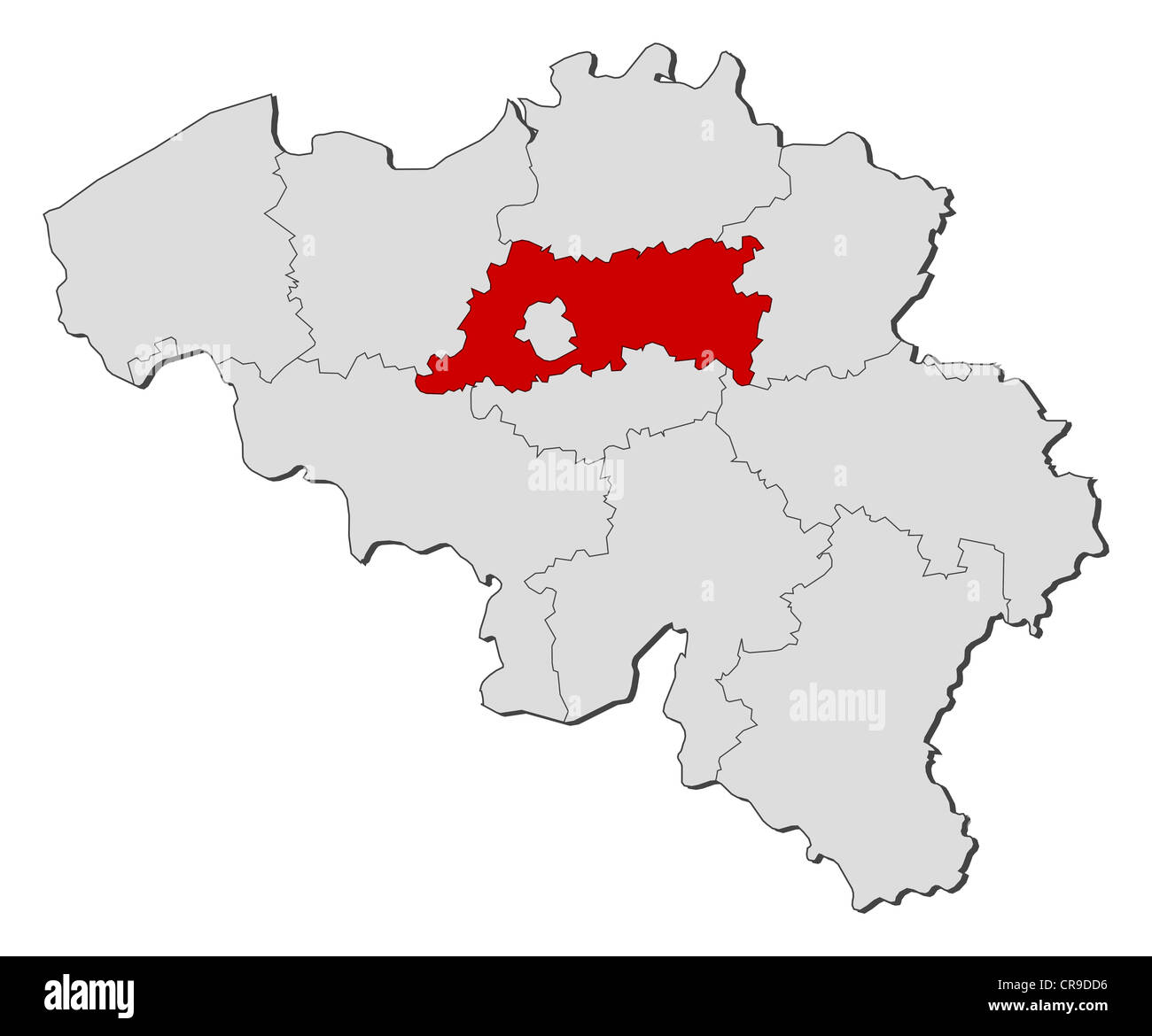 Political map of Belgium with the several states where Flemish Brabant ...
