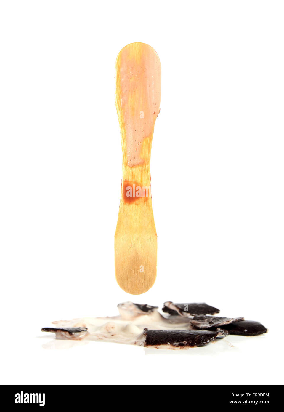 bitten ice cream with chocolate a stick isolated on white background ...