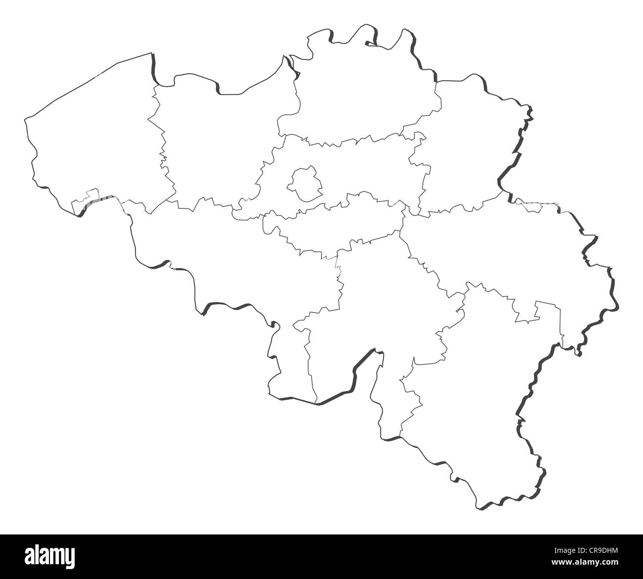 Political map of Belgium with the several states Stock Photo - Alamy