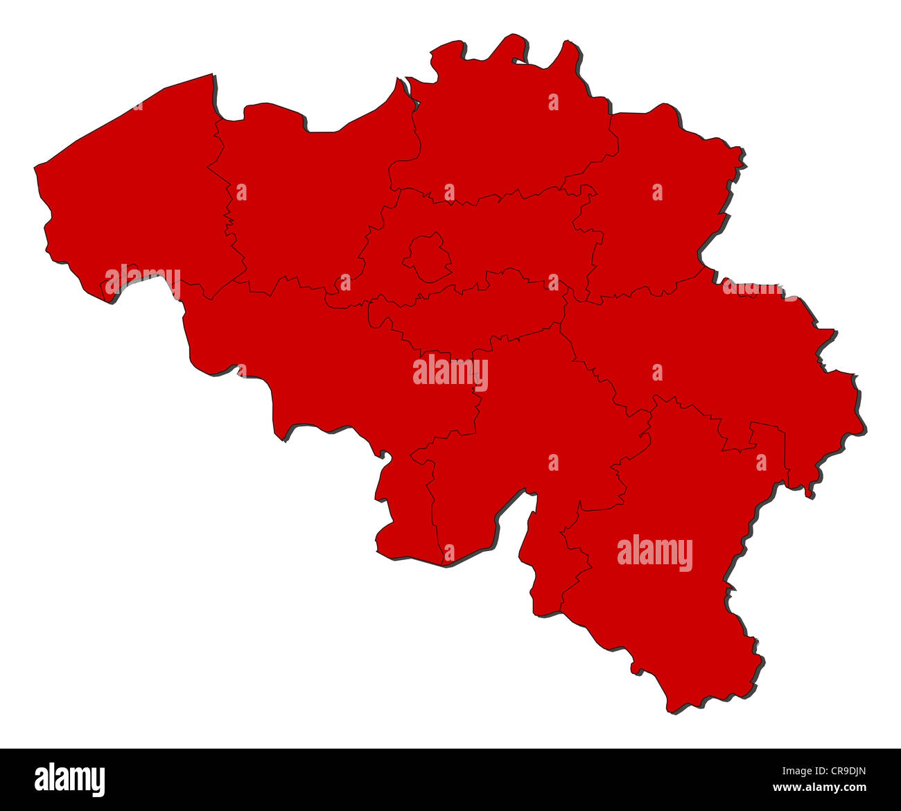 Political map of Belgium with the several states Stock Photo - Alamy