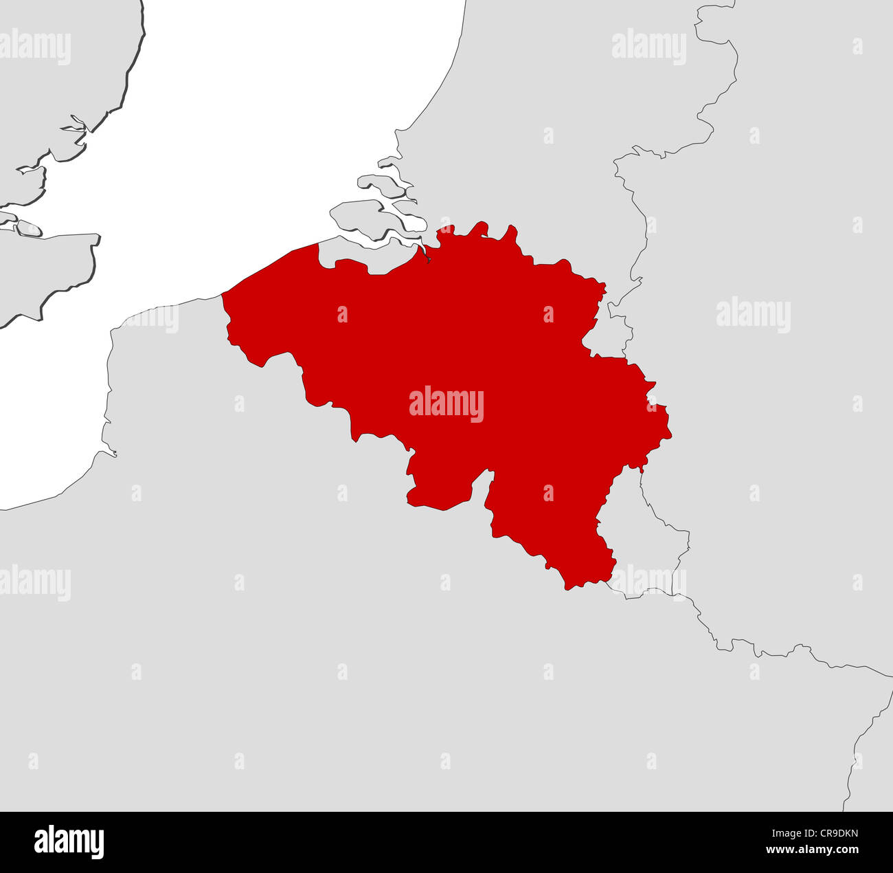 Political map of Belgium with the several states Stock Photo - Alamy