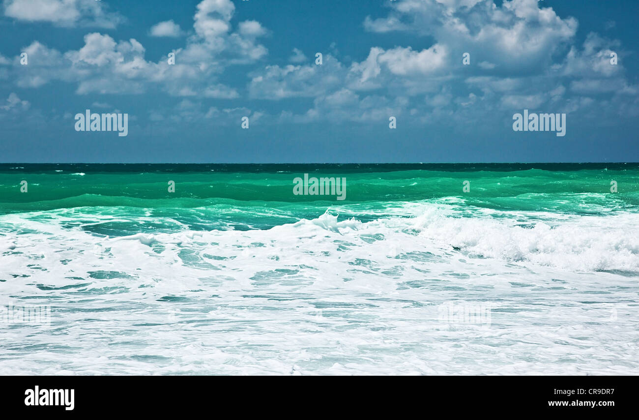 Panoramic sea landscape, beautiful view at Mediterranean waters, blue ...