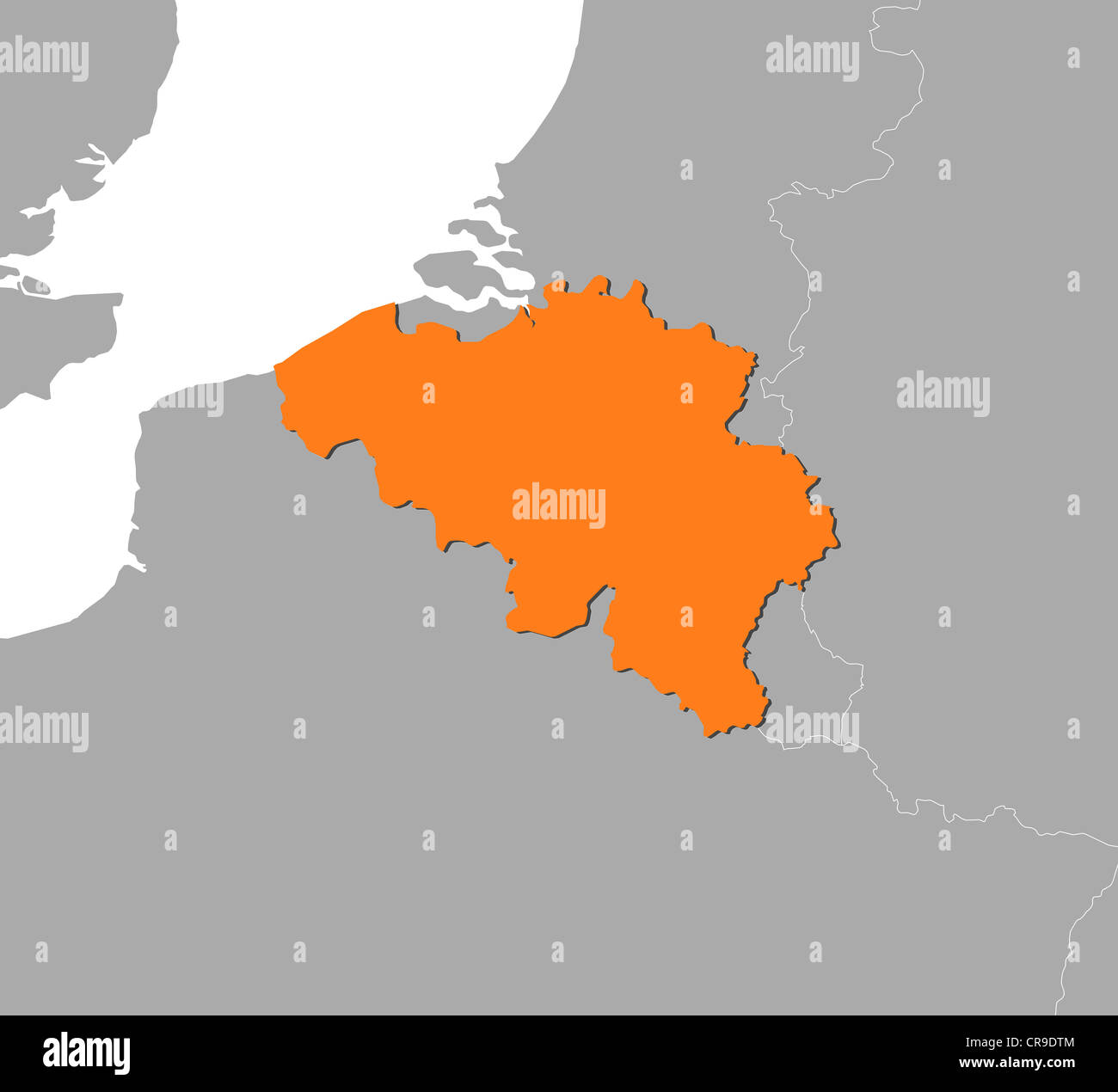 Political map of Belgium with the several states Stock Photo - Alamy