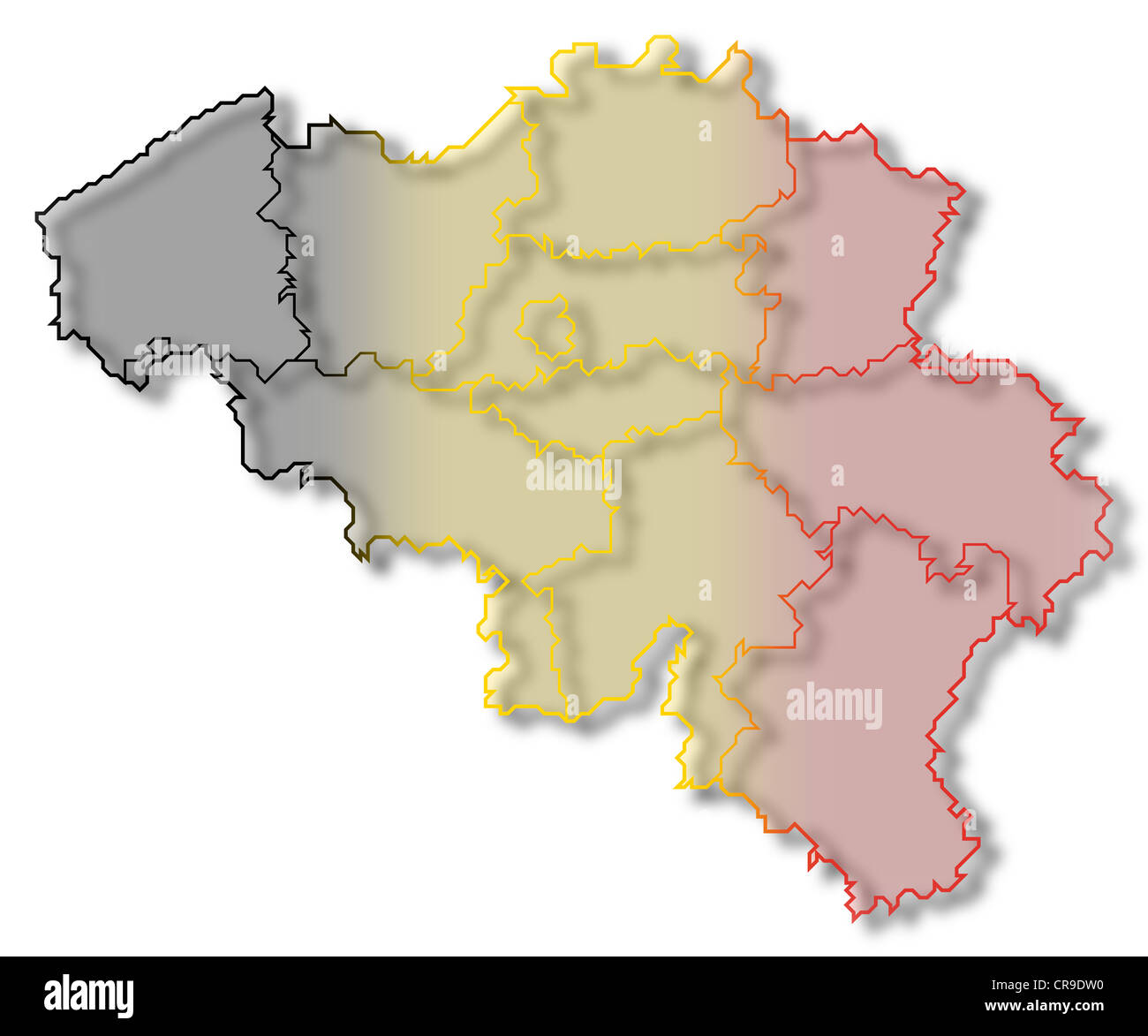 Political map of Belgium with the several states Stock Photo - Alamy