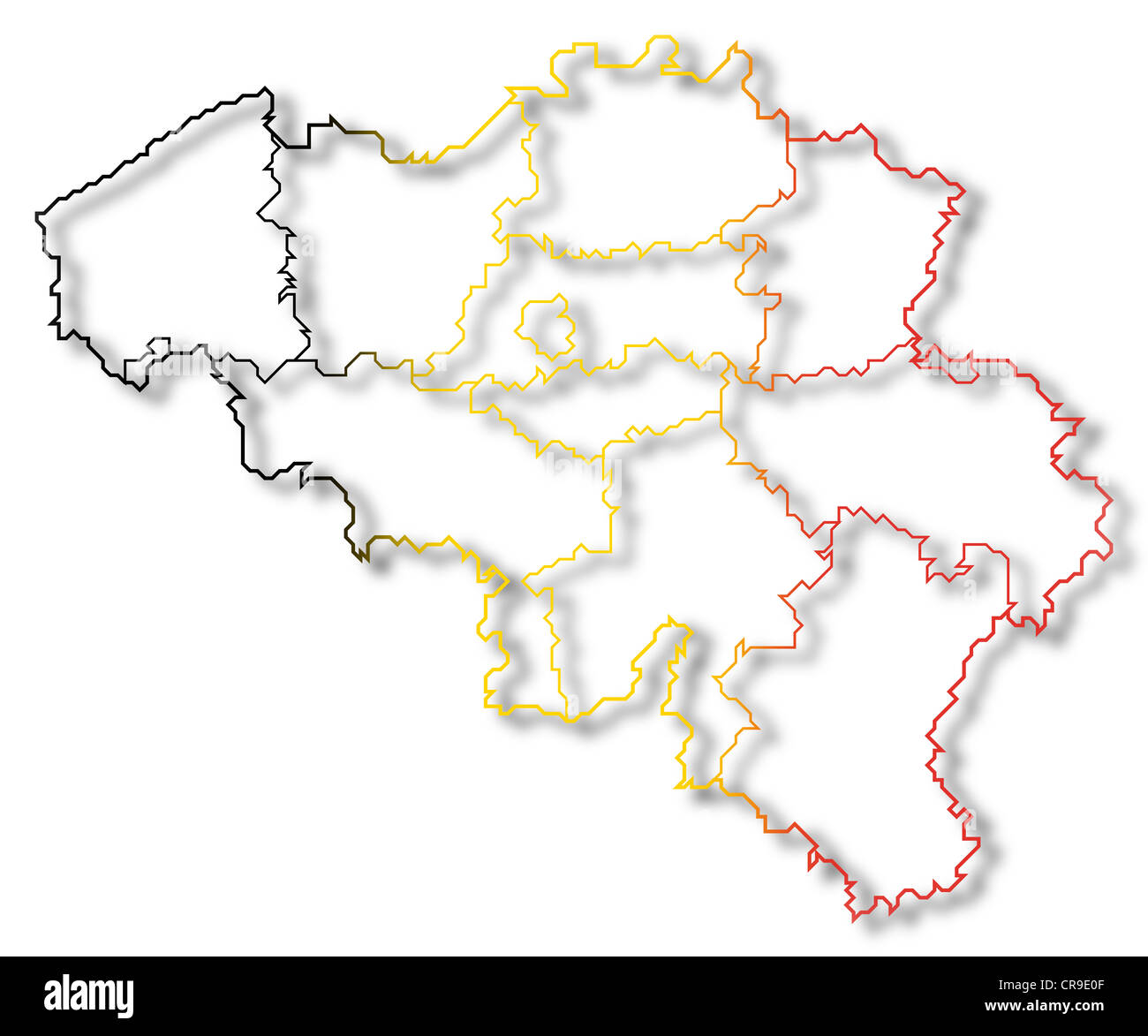 Political map of Belgium with the several states Stock Photo - Alamy