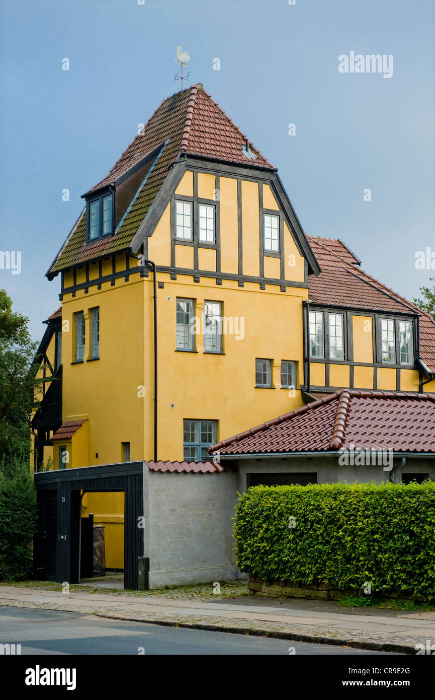 Traditional private wood house in Denmark Stock Photo - Alamy