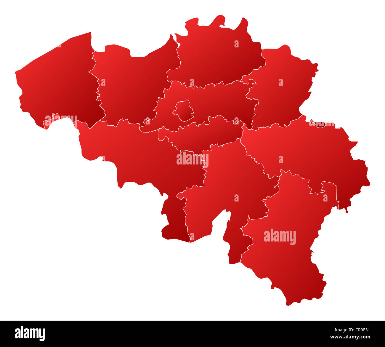 Political map of Belgium with the several states Stock Photo - Alamy