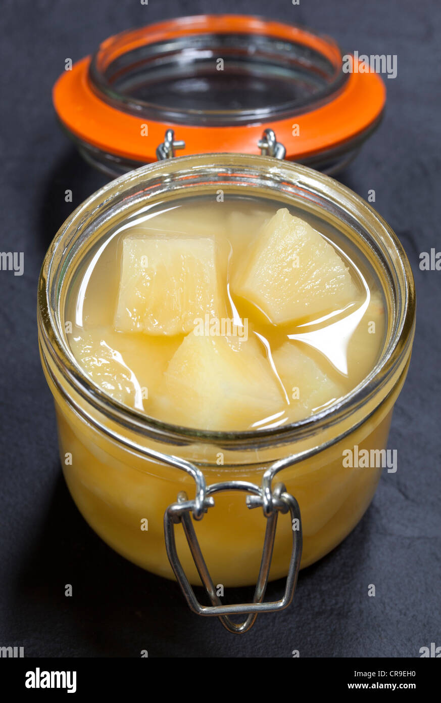 Pineapple Chunks in Glass Storage Jar Stock Photo - Alamy