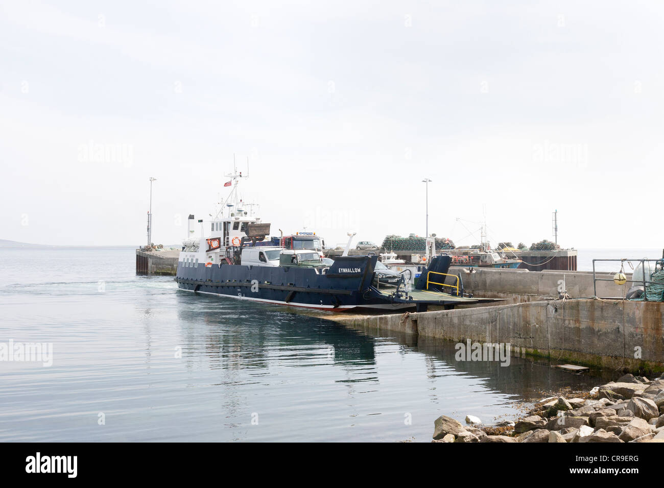 Tingwall Harbour - Orkney Isles, Scotland a ferry arriving Stock Photo ...