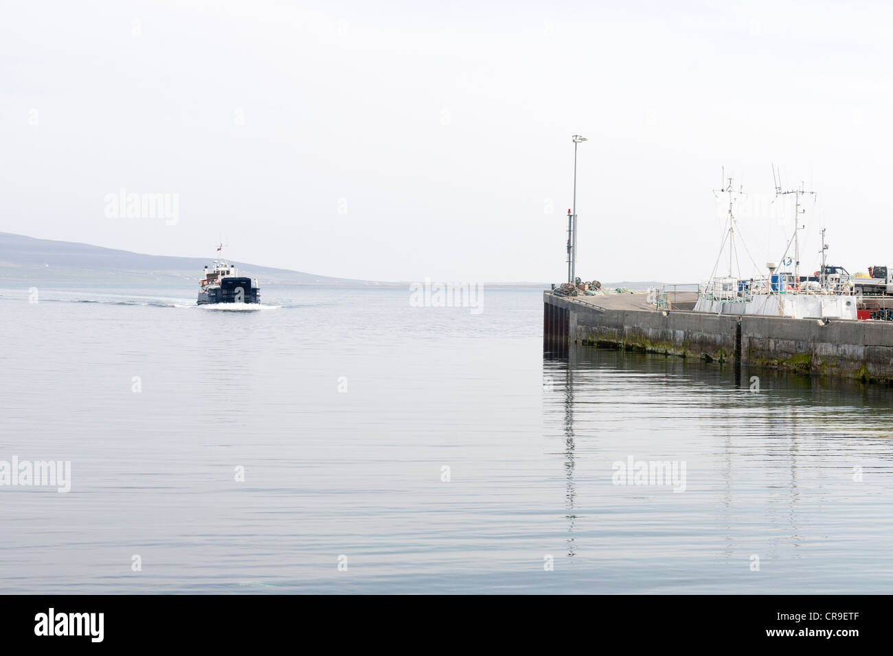Tingwall Harbour - Orkney Isles, Scotland a ferry arriving Stock Photo ...