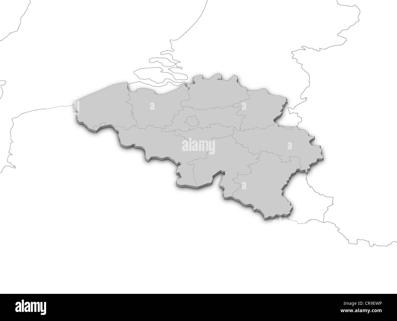 Political map of Belgium with the several states Stock Photo - Alamy