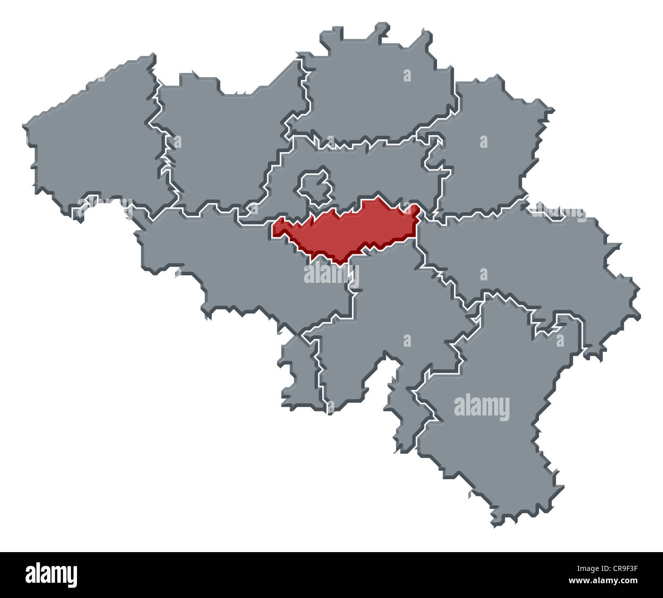 Political map of Belgium with the several states where Flemish Brabant ...