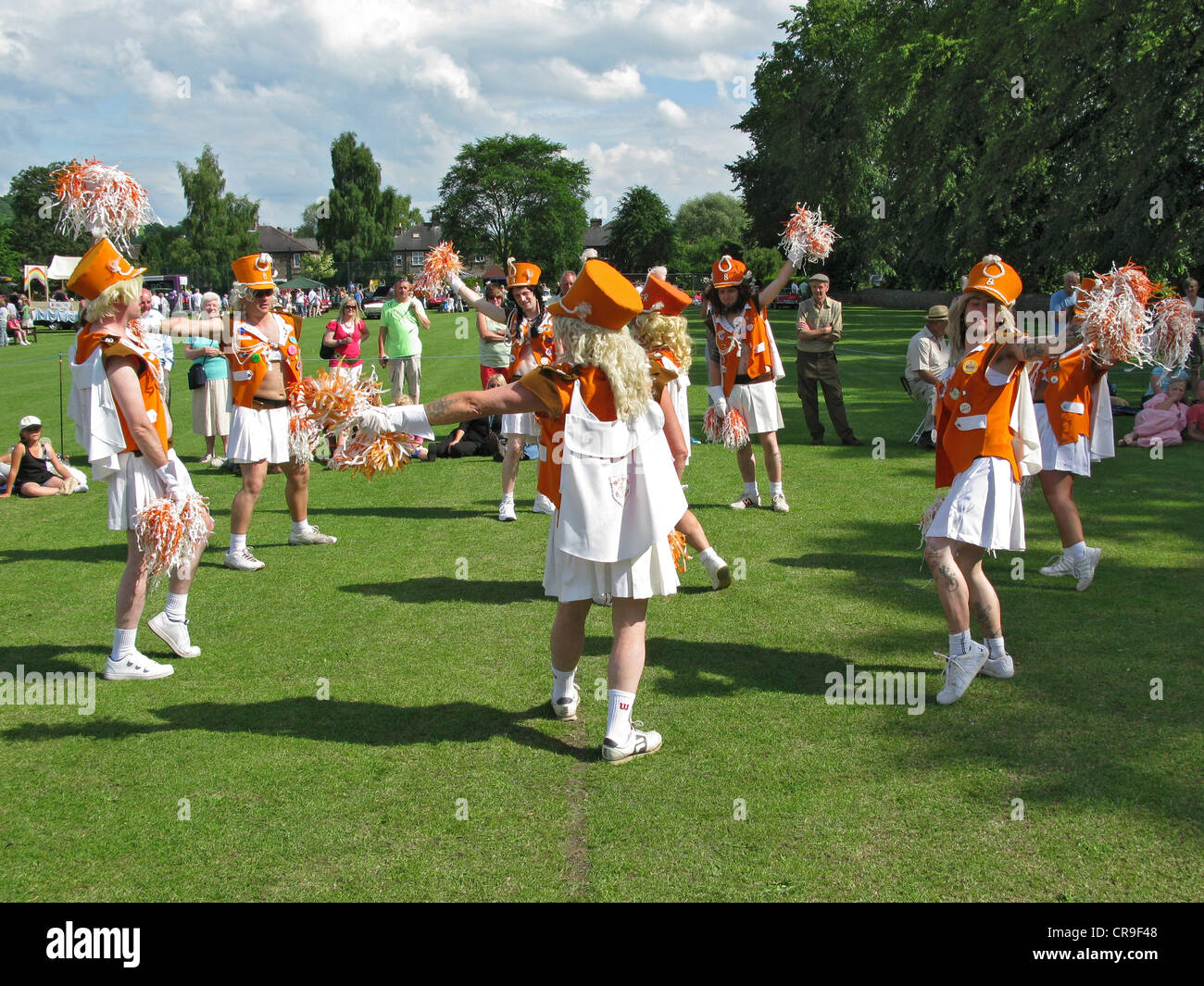 Bakewell carnival parade in Derbyshire 2009, local chaps dressed as ...