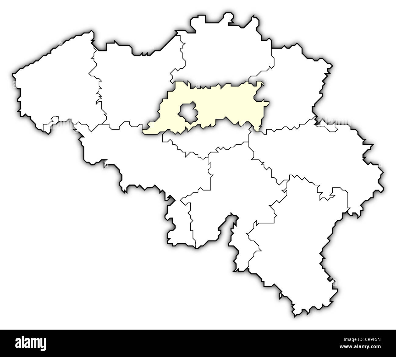 Political map of Belgium with the several states where Flemish Brabant ...