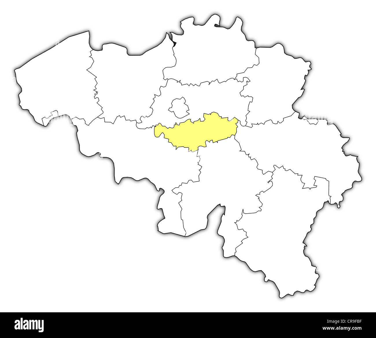 Political map of Belgium with the several states where Flemish Brabant ...