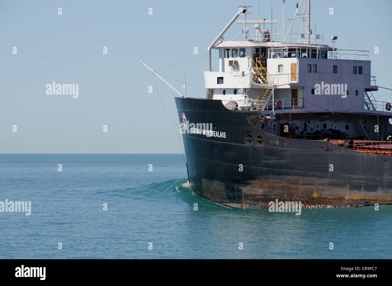 Michigan, Lake Erie, Detroit River near Wyandotte. Typical "Laker ...