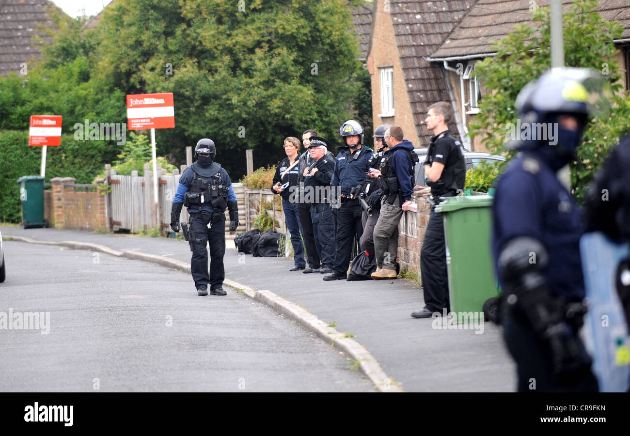 Police some of them armed surround a house in Colbourne Avenue Brighton ...