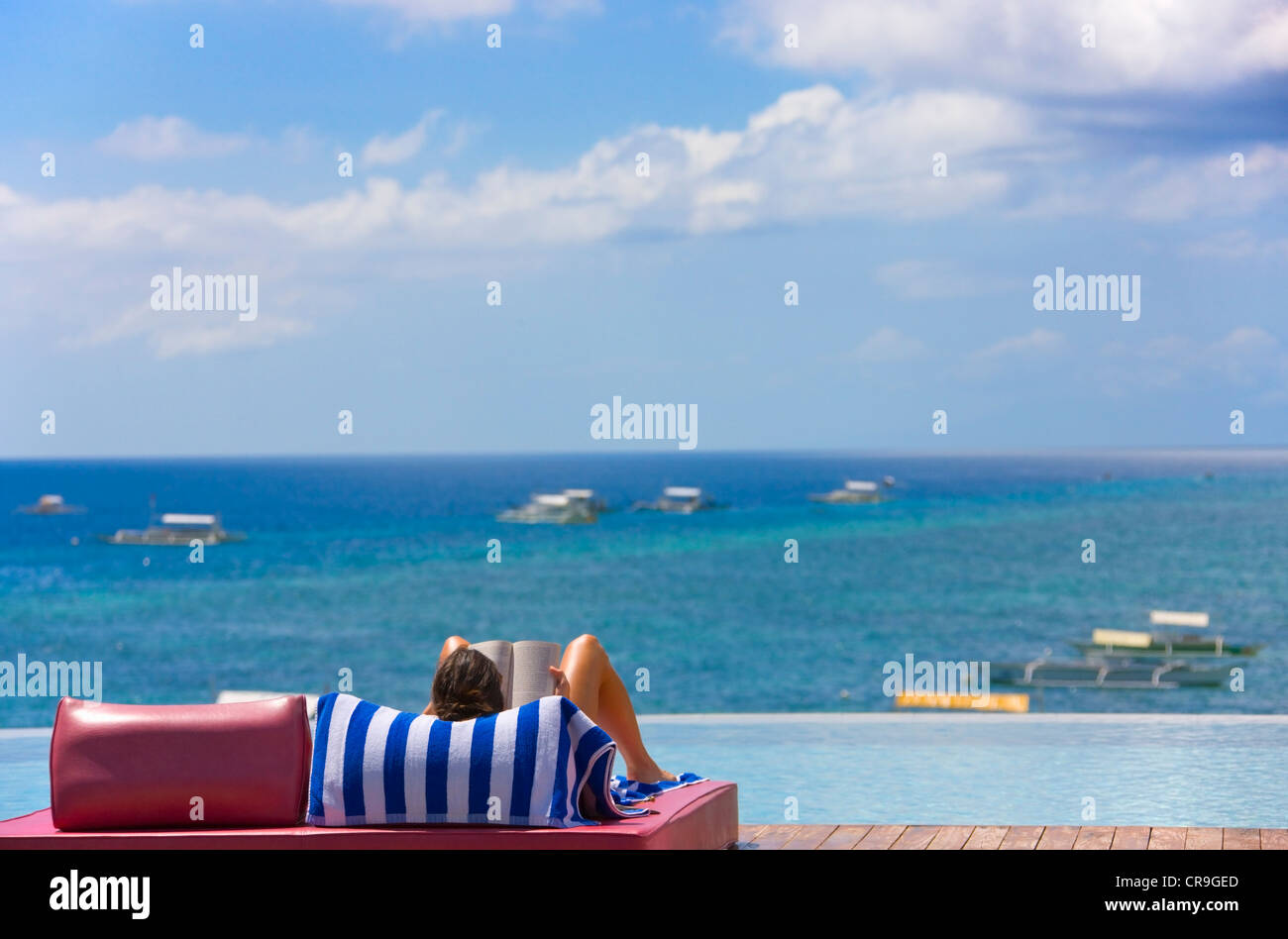 Tourist relax on the beach, Bohol Island, Philippines Stock Photo - Alamy