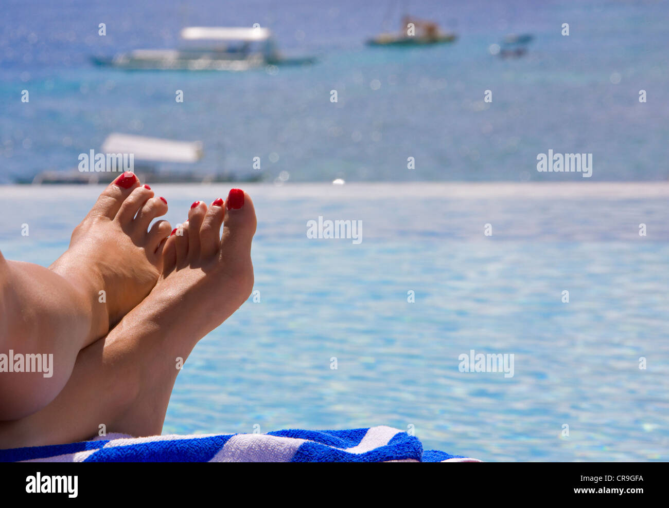 Tourist relax on the beach, Bohol Island, Philippines Stock Photo - Alamy