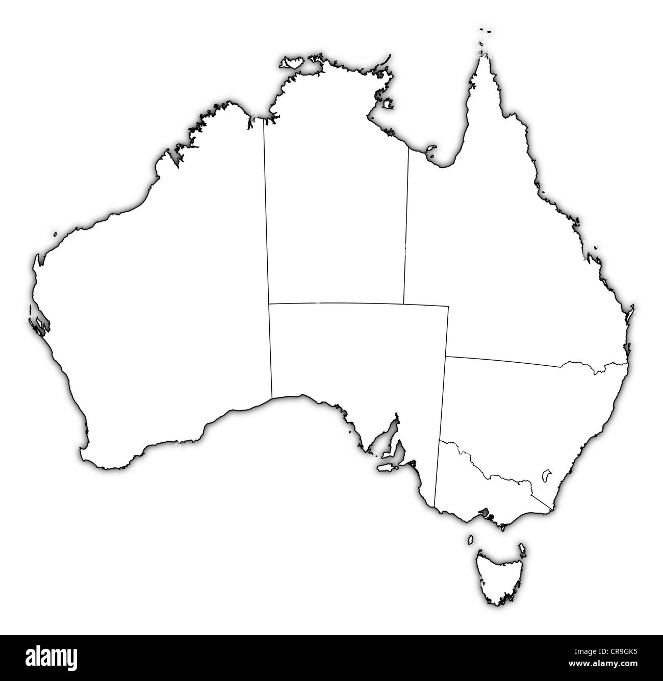 Political map of Australia with the several states Stock Photo - Alamy