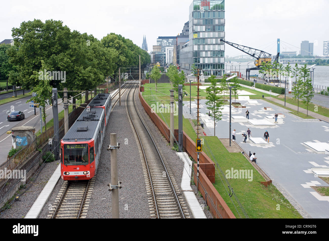 Tram Rheinhafen, Cologne, North Rhine-Westphalia, Germany Stock Photo ...