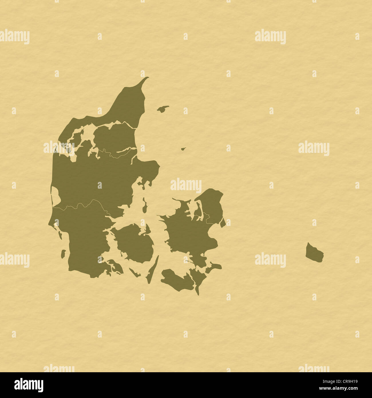 Political map of Danmark with the several regions Stock Photo - Alamy