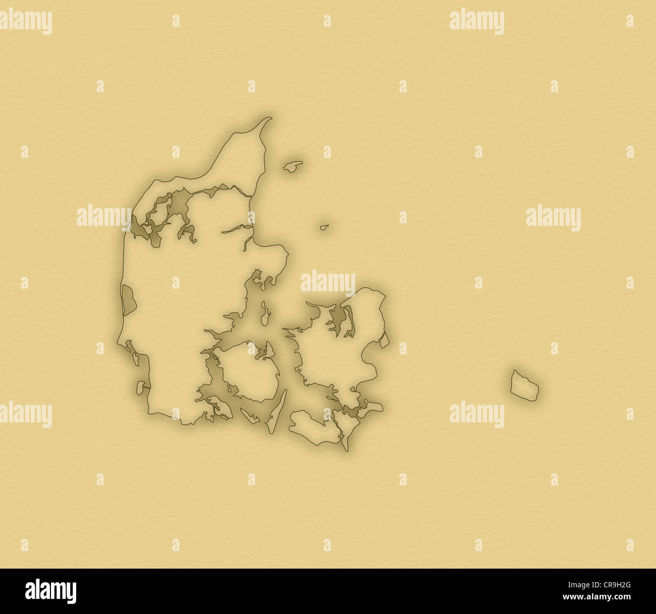 Political map of Danmark with the several regions Stock Photo - Alamy