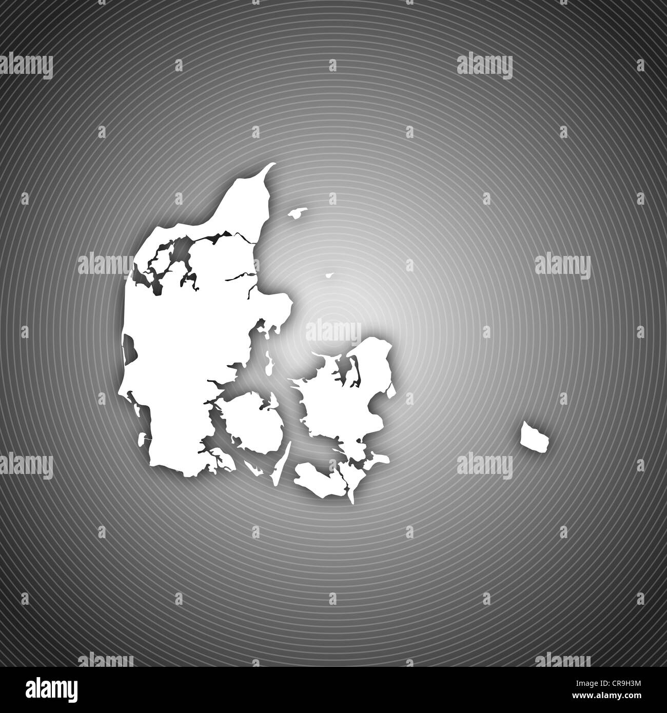 Political map of Danmark with the several regions Stock Photo - Alamy