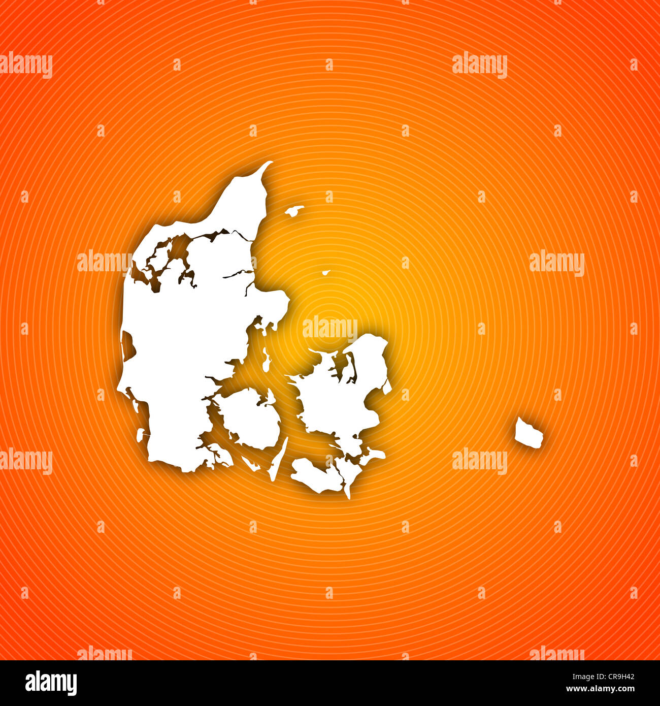 Political map of Danmark with the several regions Stock Photo - Alamy