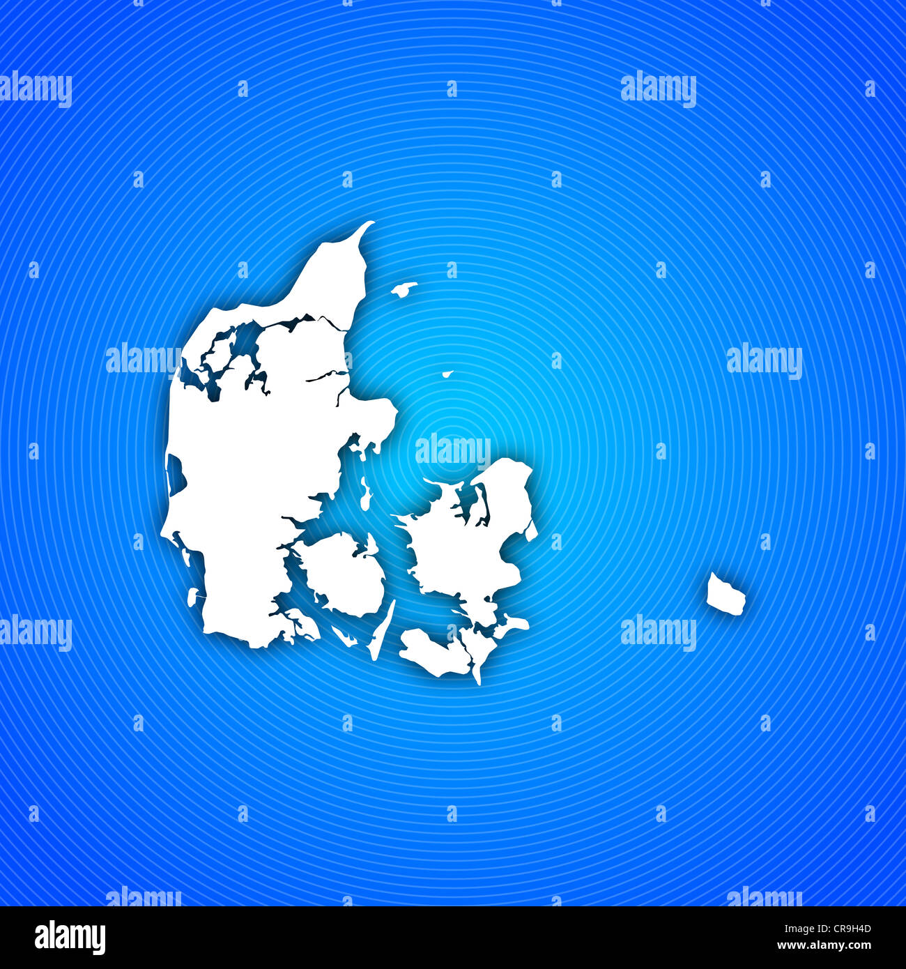 Political map of Danmark with the several regions Stock Photo - Alamy