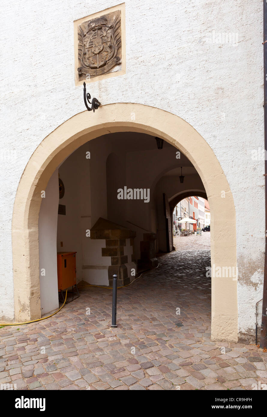 Archway at the "Albrechtsburg" (Albrecht's castle) - Meissen, Saxonia ...