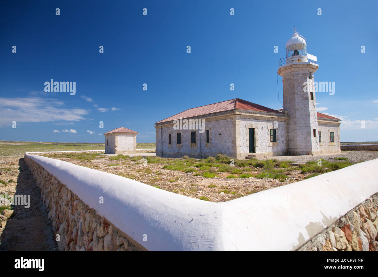 lighthouse of Punta Nati at Menorca island in Spain Stock Photo - Alamy
