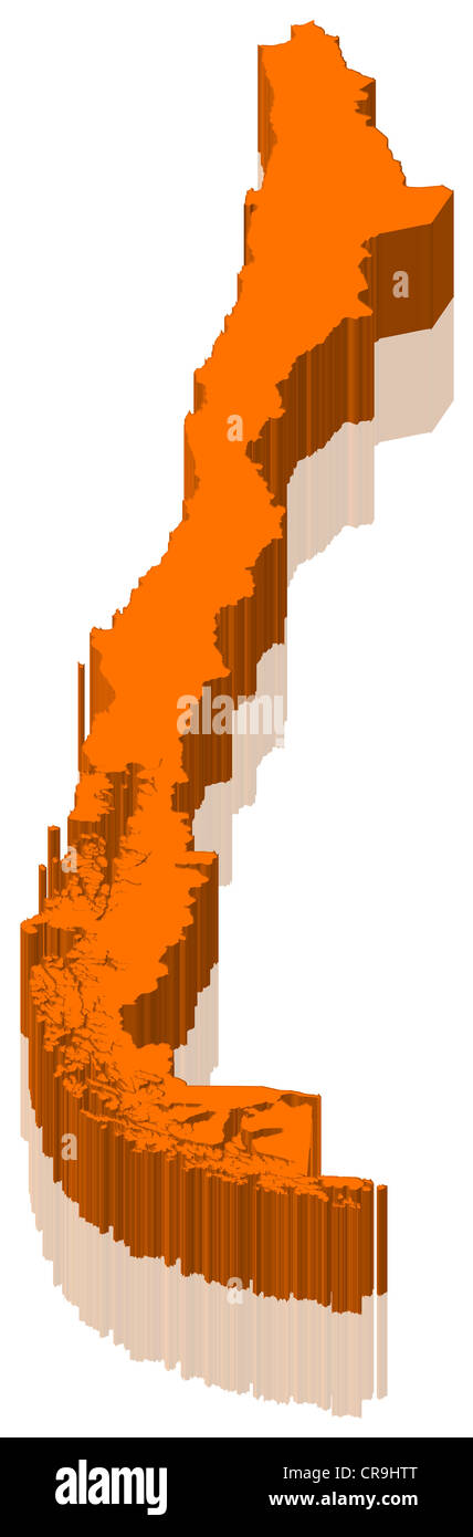 Political map of Chile with the several regions Stock Photo - Alamy