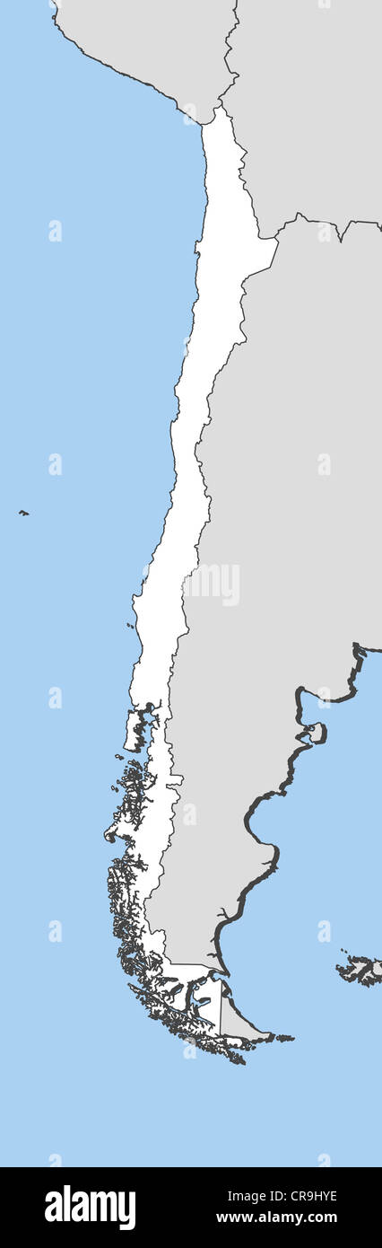 Political map of Chile with the several regions Stock Photo - Alamy