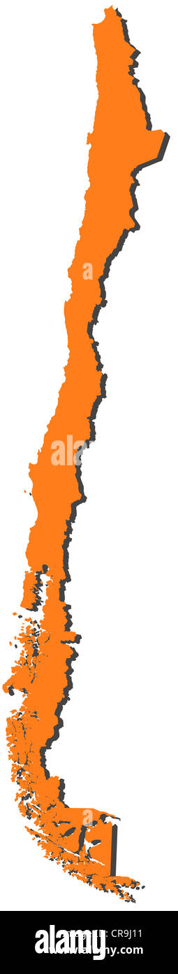 Political map of Chile with the several regions Stock Photo - Alamy
