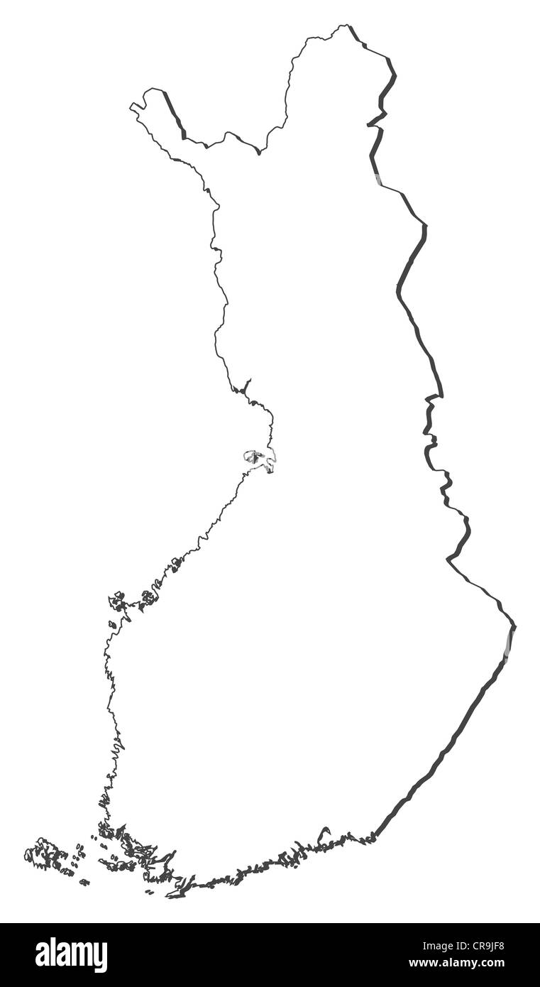 Abstract map outline finland Black and White Stock Photos & Images - Alamy