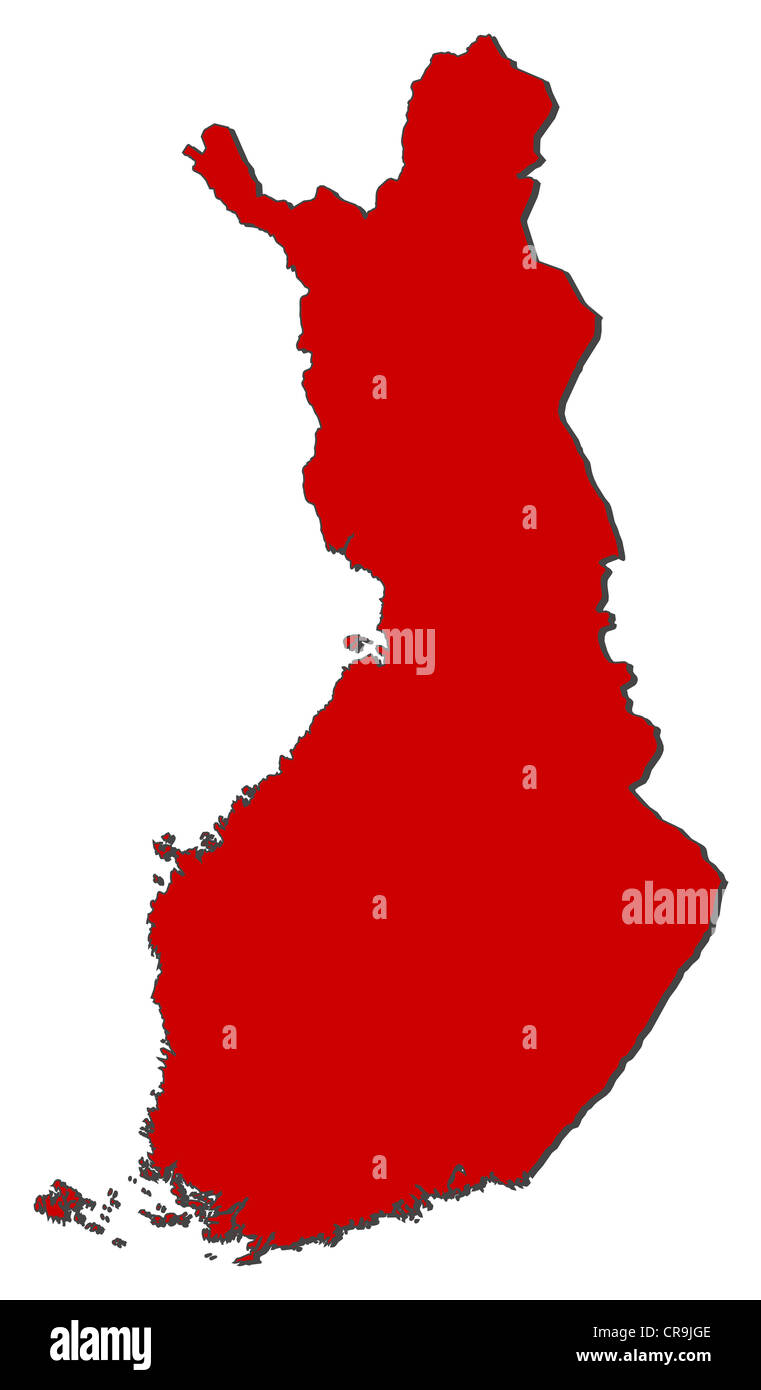Political map of Finland with the several regions Stock Photo - Alamy