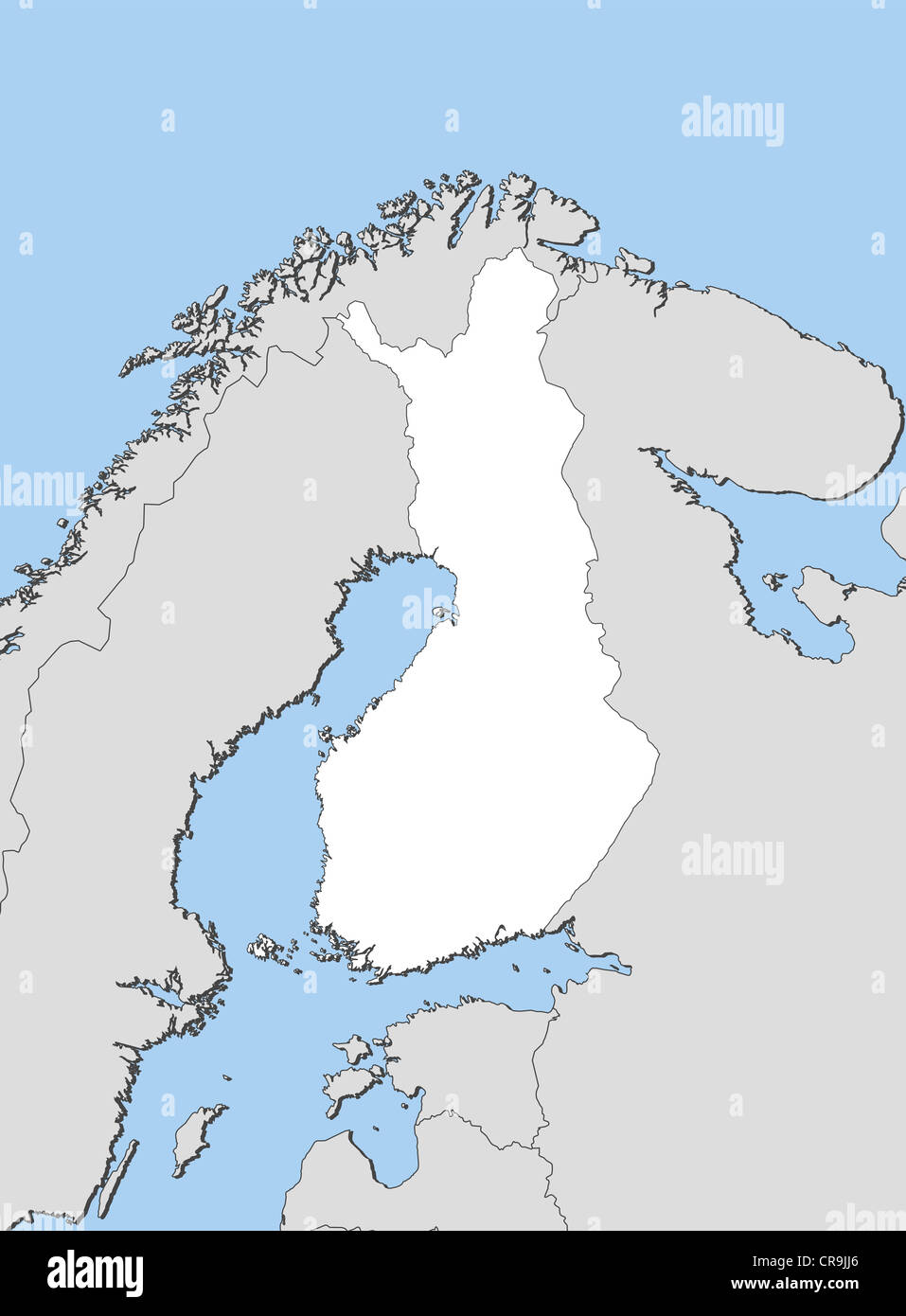Political map of Finland with the several regions Stock Photo - Alamy
